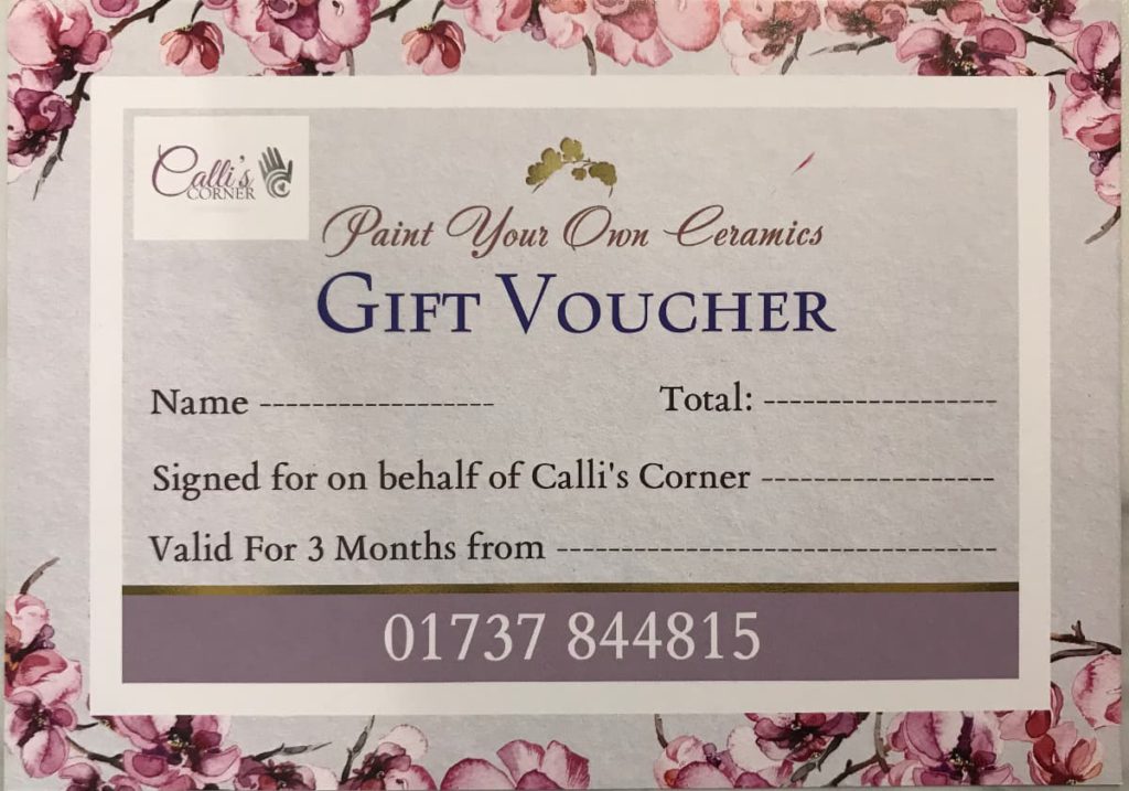 Gift Voucher – Paint Your Own Ceramics